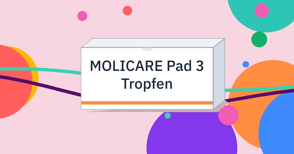 Symbolbild: Packung mit der Aufschrift MOLICARE Pad 3 Tropfen (PZN 18683502) – Verfügbarkeit und Bezug in Apotheken in Frankfurt am Main