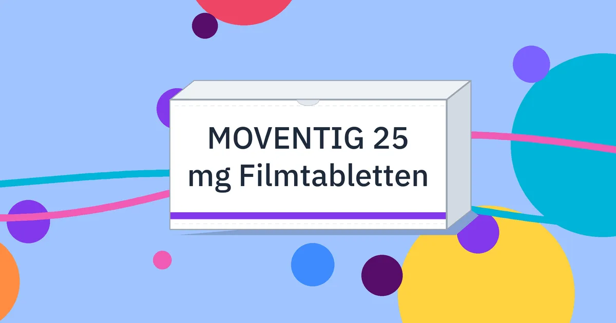 Symbolbild: Packung mit der Aufschrift MOVENTIG 25 mg Filmtabletten (PZN 13970438) – Verfügbarkeit und Bezug in Apotheken in Frankfurt am Main