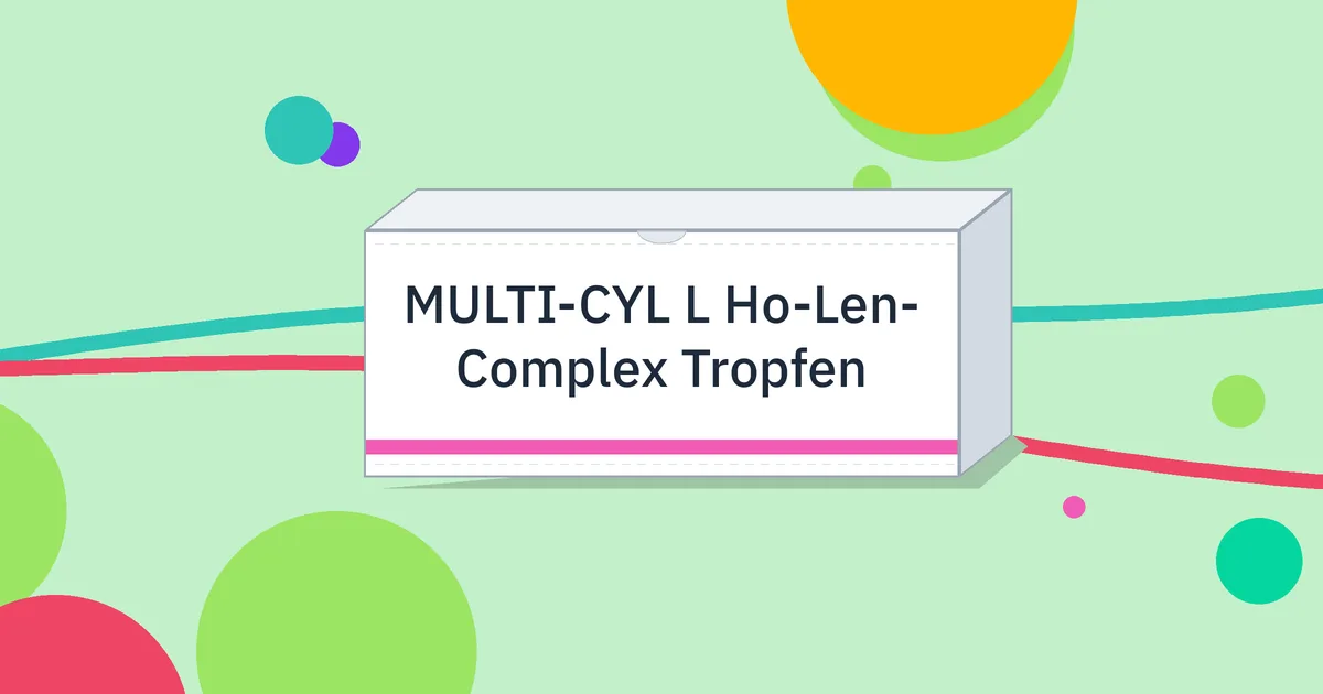 Symbolbild: Packung mit der Aufschrift MULTI-CYL L Ho-Len-Complex Tropfen (PZN 03395507) – Verfügbarkeit und Bezug in Apotheken in Frankfurt am Main