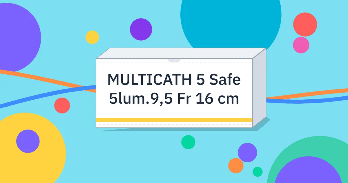 Symbolbild: Packung mit der Aufschrift MULTICATH 5 Safe 5lum.9,5 Fr 16 cm (PZN 09782441) – Verfügbarkeit und Bezug in Apotheken in Frankfurt am Main