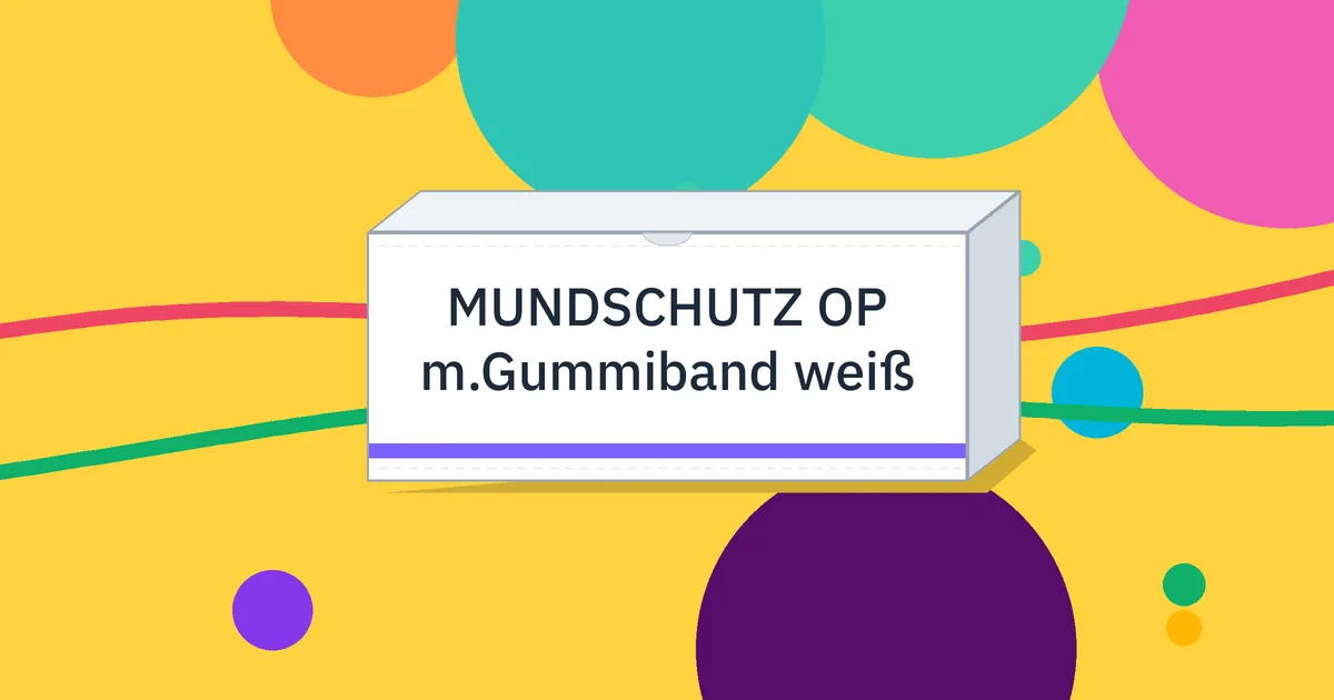 Symbolbild: Packung mit der Aufschrift MUNDSCHUTZ OP m.Gummiband weiß (PZN 00523962) – Verfügbarkeit und Bezug in Apotheken in Frankfurt am Main