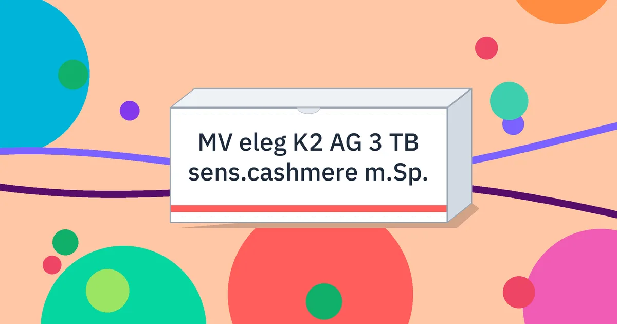 Symbolbild: Packung mit der Aufschrift MV eleg K2 AG 3 TB sens.cashmere m.Sp. (PZN 14678510) – Verfügbarkeit und Bezug in Apotheken in Frankfurt am Main