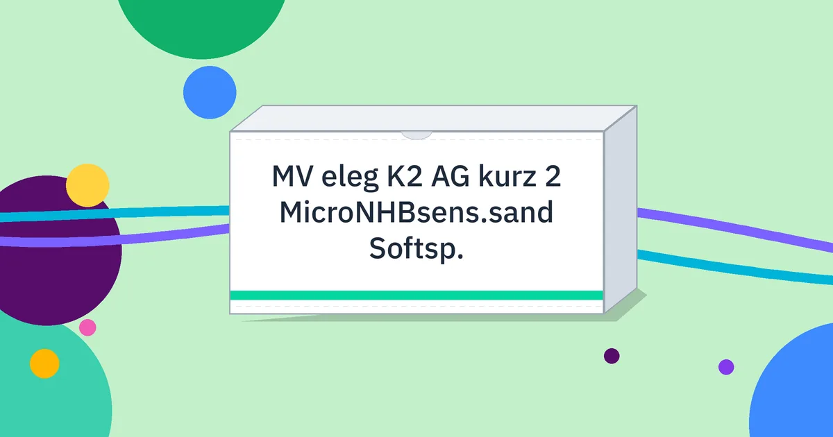 Symbolbild: Packung mit der Aufschrift MV eleg K2 AG kurz 2 MicroNHBsens.sand Softsp. (PZN 18927140) – Verfügbarkeit und Bezug in Apotheken in Frankfurt am Main
