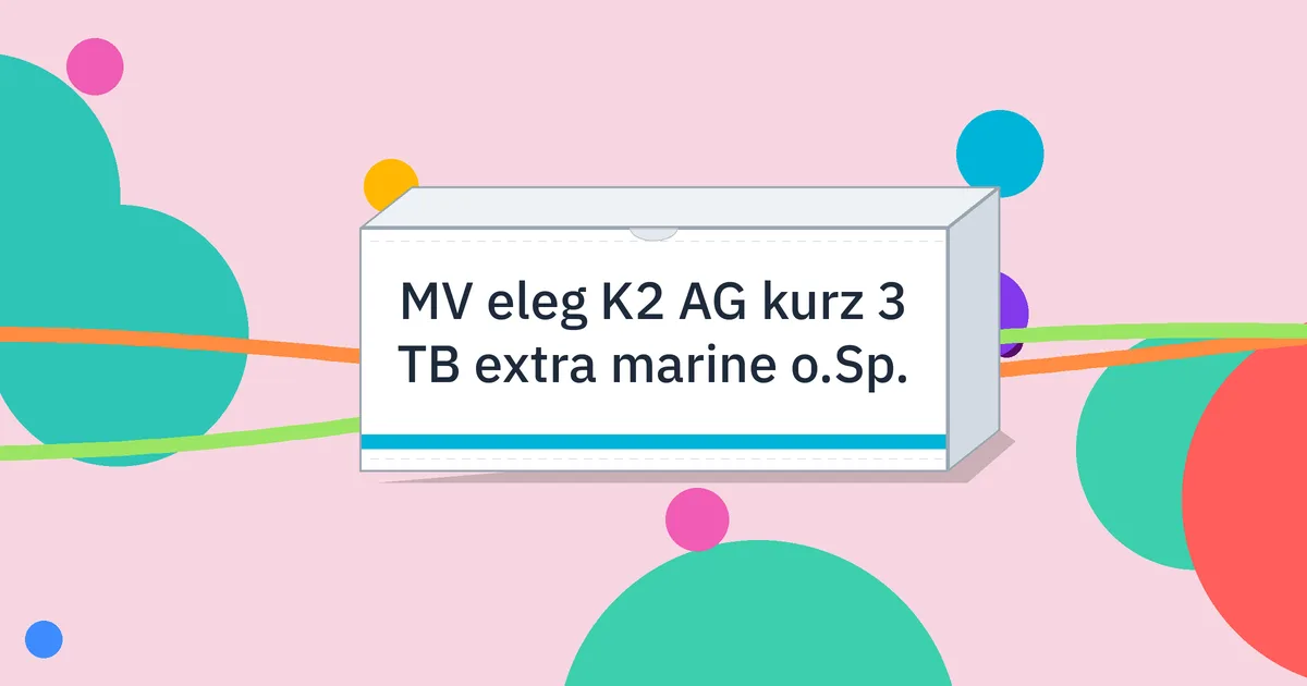 Symbolbild: Packung mit der Aufschrift MV eleg K2 AG kurz 3 TB extra marine o.Sp. (PZN 14605770) – Verfügbarkeit und Bezug in Apotheken in Frankfurt am Main