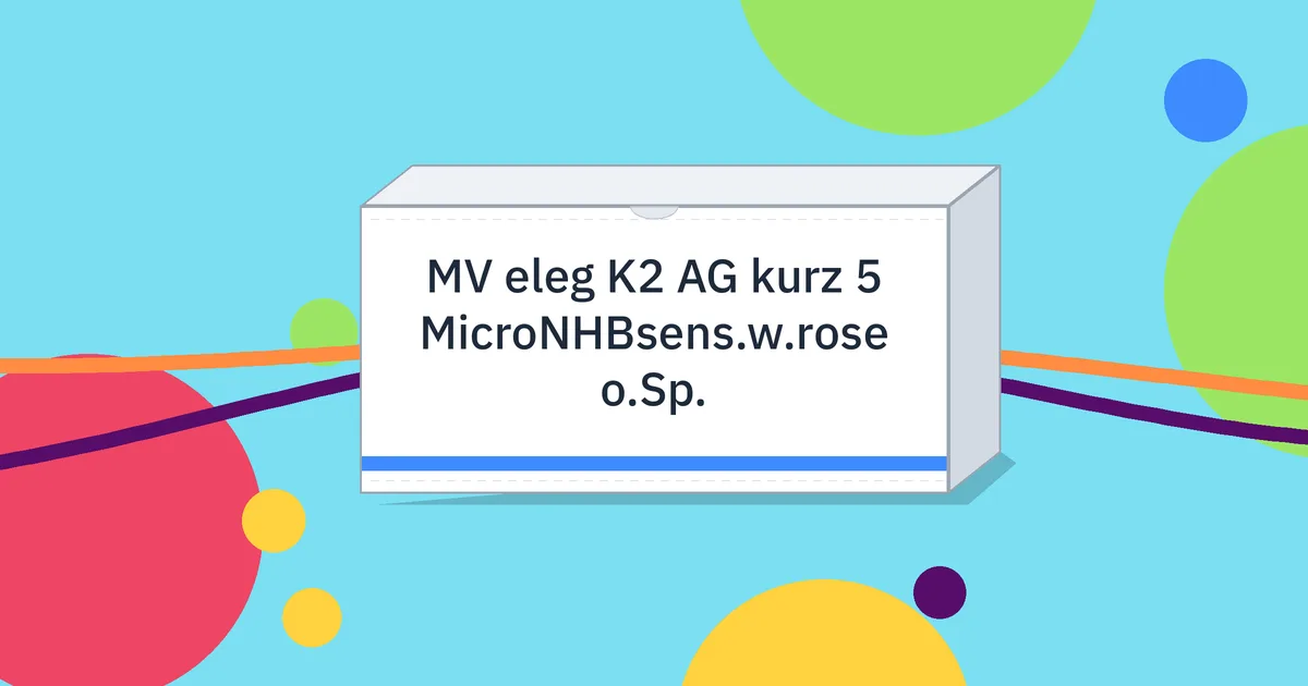 Symbolbild: Packung mit der Aufschrift MV eleg K2 AG kurz 5 MicroNHBsens.w.rose o.Sp. (PZN 15710902) – Verfügbarkeit und Bezug in Apotheken in Frankfurt am Main