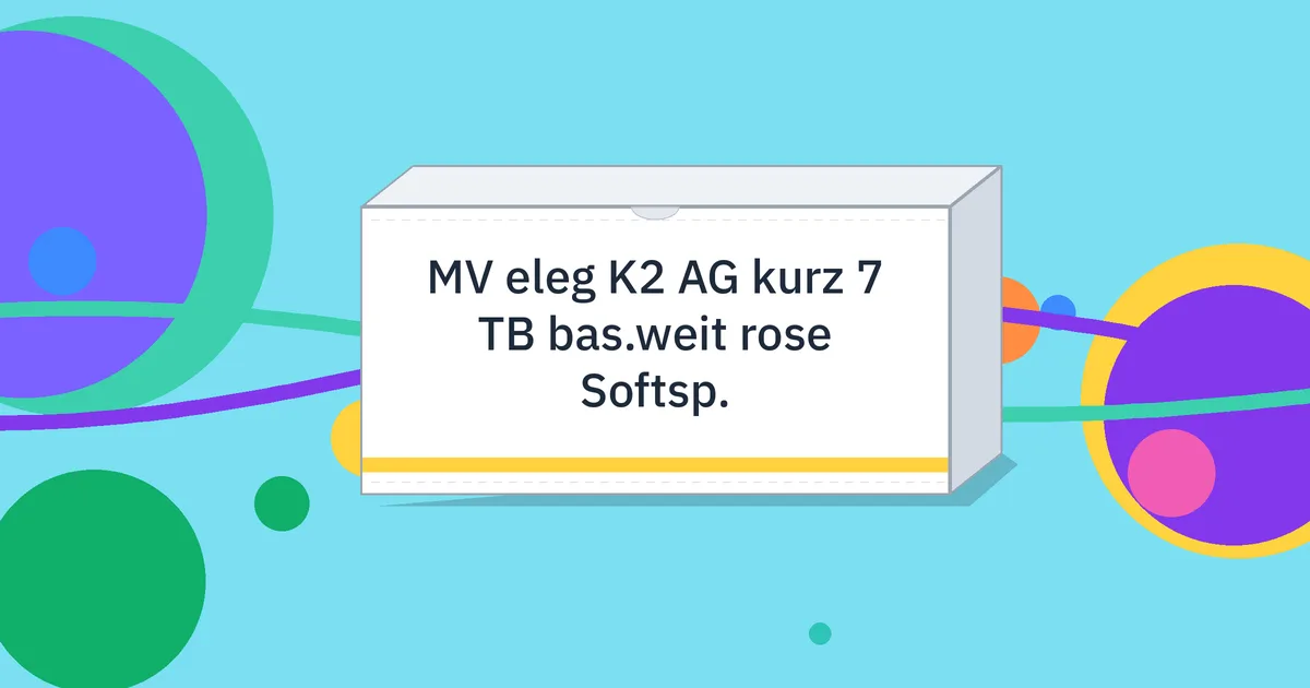 Symbolbild: Packung mit der Aufschrift MV eleg K2 AG kurz 7 TB bas.weit rose Softsp. (PZN 14698369) – Verfügbarkeit und Bezug in Apotheken in Frankfurt am Main