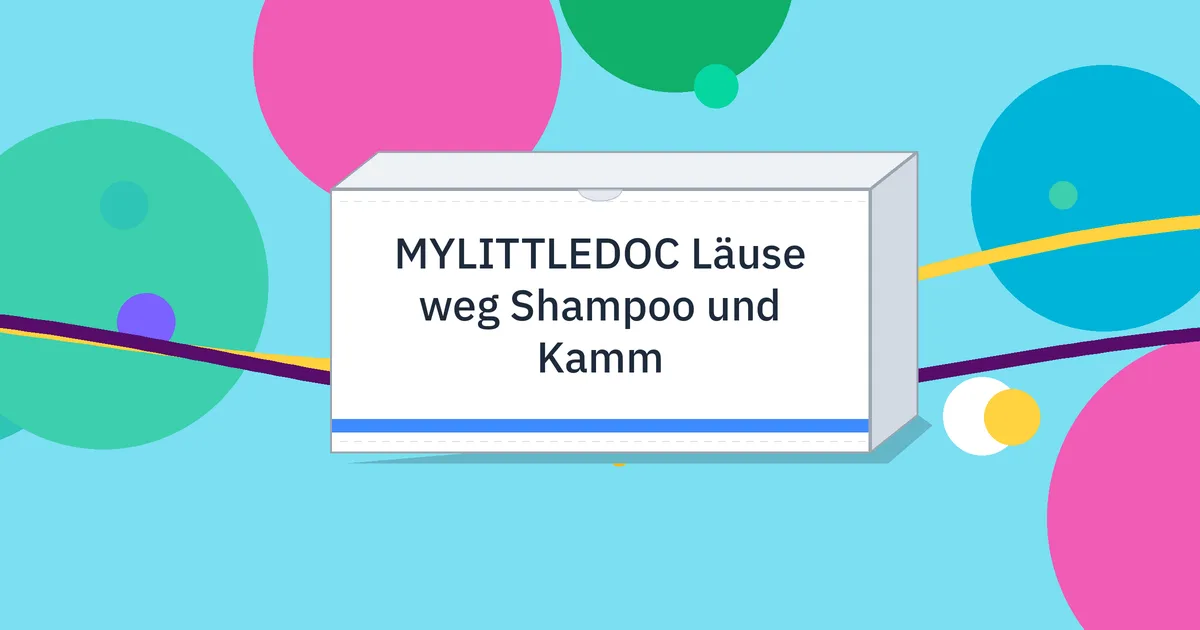 Symbolbild: Packung mit der Aufschrift MYLITTLEDOC Läuse weg Shampoo und Kamm (PZN 17882317) – Verfügbarkeit und Bezug in Apotheken in Frankfurt am Main