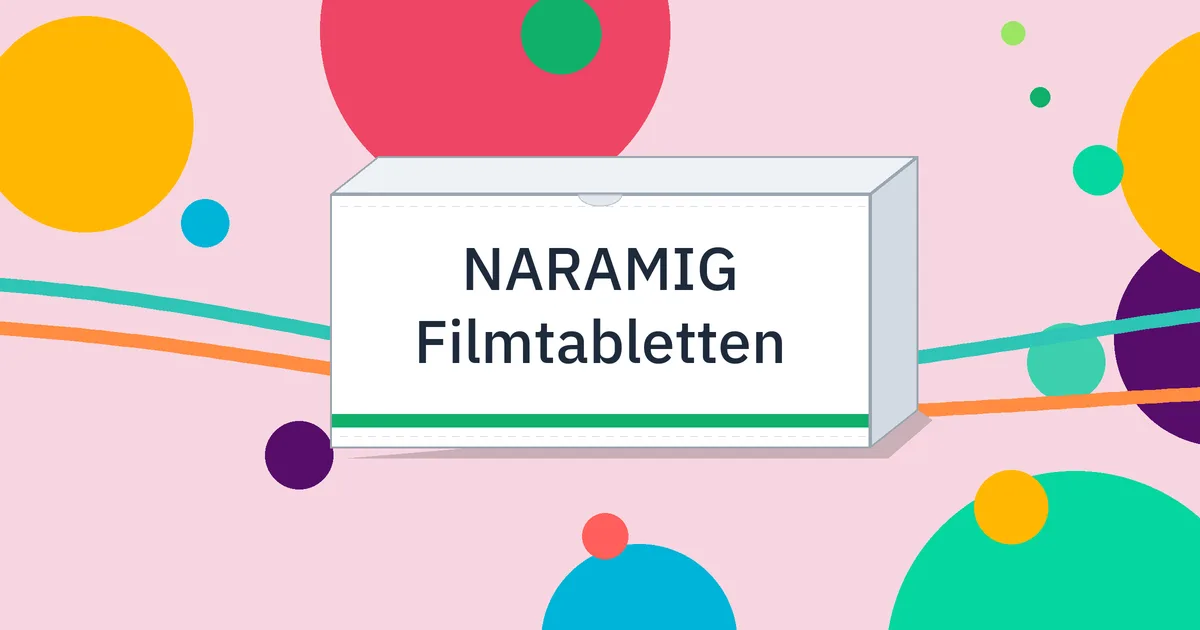 Symbolbild: Packung mit der Aufschrift NARAMIG Filmtabletten (PZN 02465536) – Verfügbarkeit und Bezug in Apotheken in Frankfurt am Main