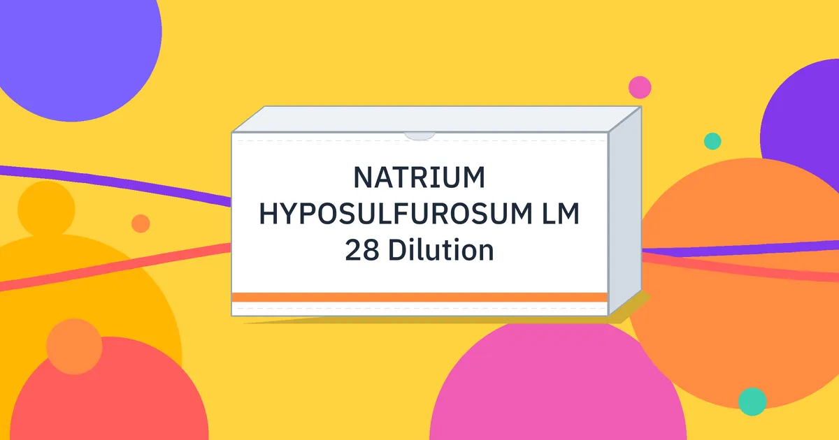 Symbolbild: Packung mit der Aufschrift NATRIUM HYPOSULFUROSUM LM 28 Dilution (PZN 12964080) – Verfügbarkeit und Bezug in Apotheken in Frankfurt am Main