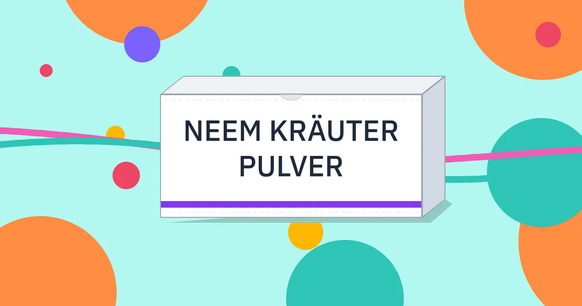Symbolbild: Packung mit der Aufschrift NEEM KRÄUTER PULVER (PZN 15640478) – Verfügbarkeit und Bezug in Apotheken in Frankfurt am Main