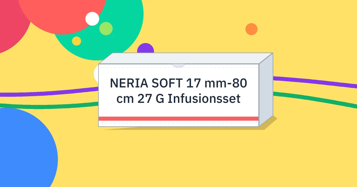 Symbolbild: Packung mit der Aufschrift NERIA SOFT 17 mm-80 cm 27 G Infusionsset (PZN 03989224) – Verfügbarkeit und Bezug in Apotheken in Frankfurt am Main