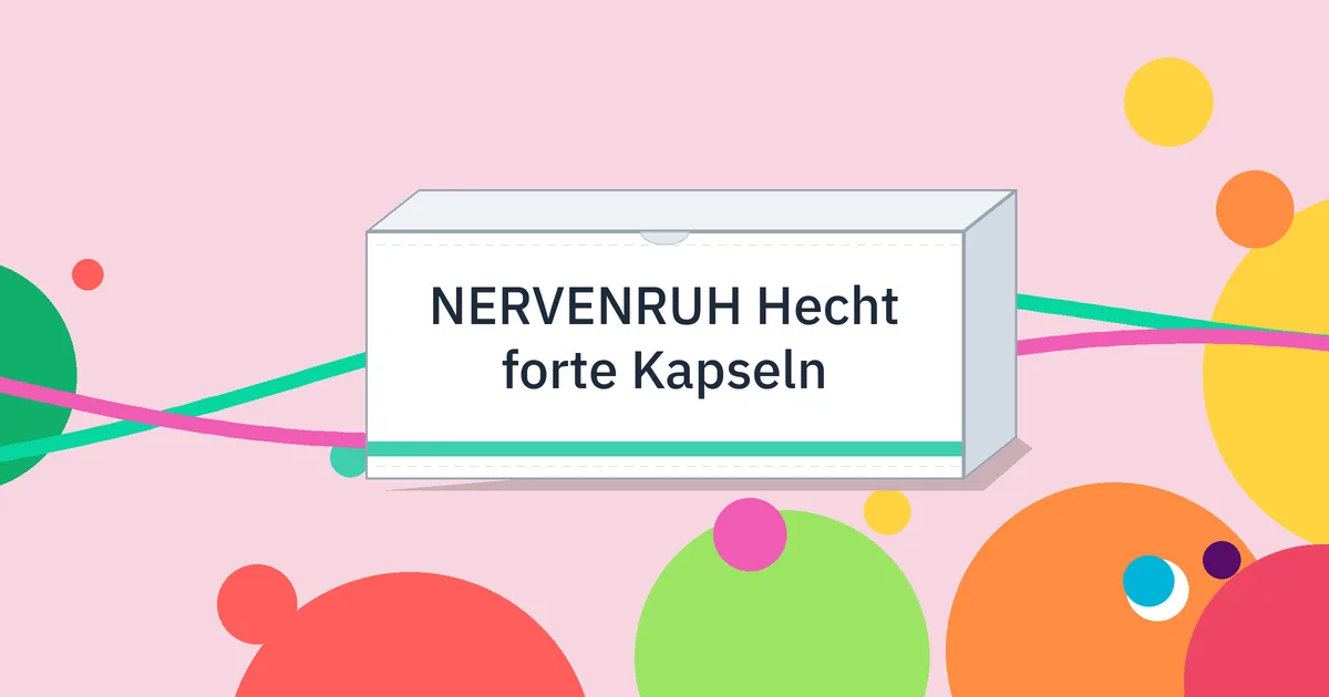 Symbolbild: Packung mit der Aufschrift NERVENRUH Hecht forte Kapseln (PZN 18310356) – Verfügbarkeit und Bezug in Apotheken in Frankfurt am Main