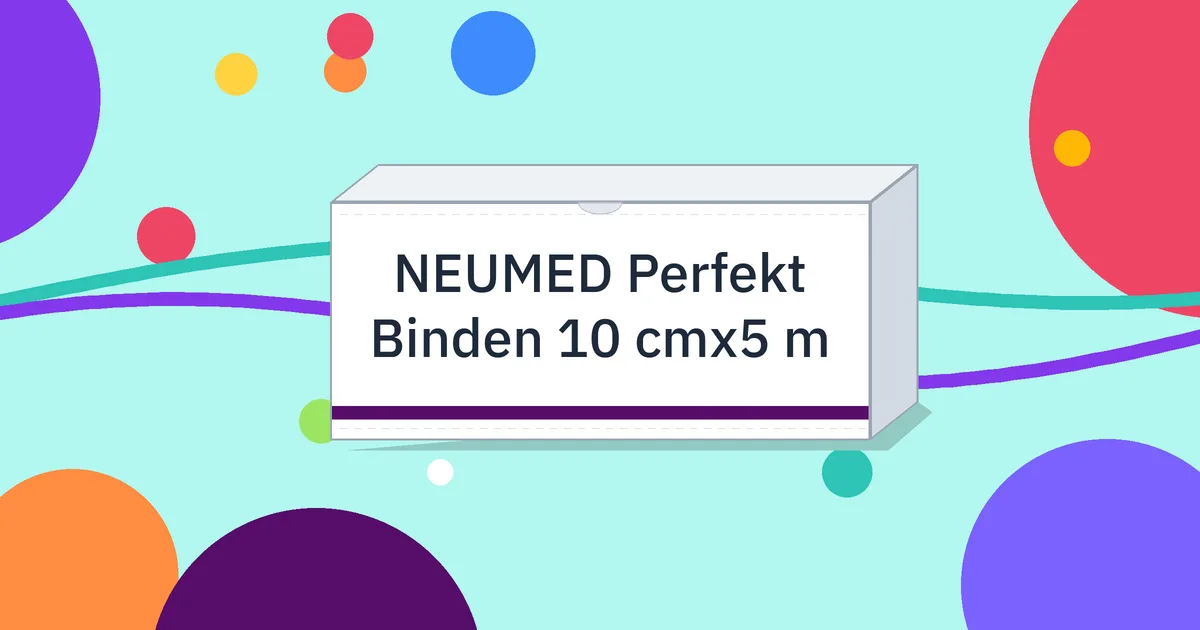 Symbolbild: Packung mit der Aufschrift NEUMED Perfekt Binden 10 cmx5 m (PZN 04956451) – Verfügbarkeit und Bezug in Apotheken in Frankfurt am Main