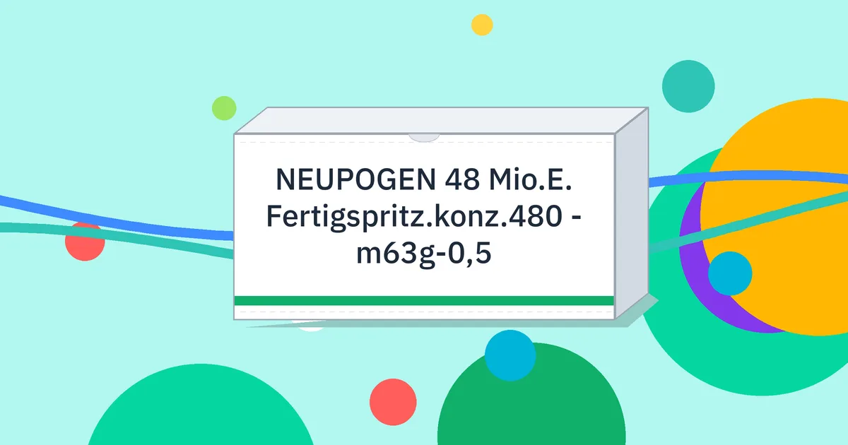 Symbolbild: Packung mit der Aufschrift NEUPOGEN 48 Mio.E. Fertigspritz.konz.480 -m63g-0,5 (PZN 02805914) – Verfügbarkeit und Bezug in Apotheken in Frankfurt am Main