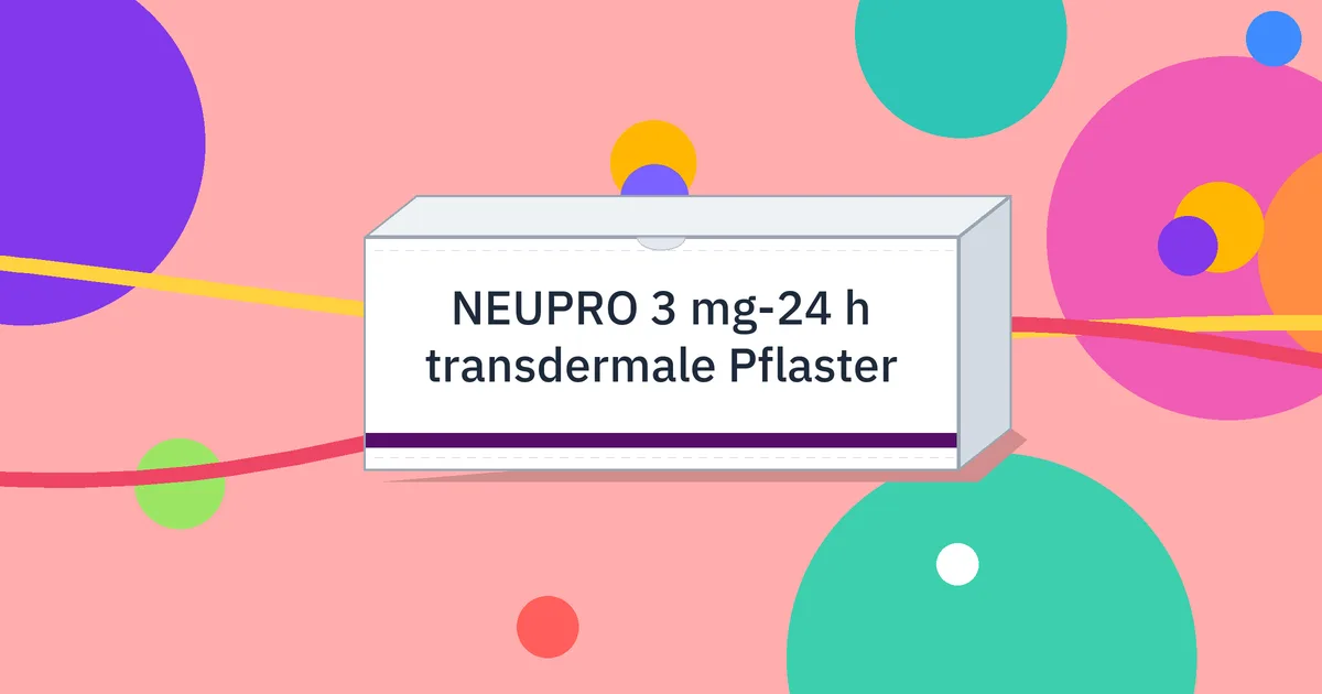 Symbolbild: Packung mit der Aufschrift NEUPRO 3 mg-24 h transdermale Pflaster (PZN 17177949) – Verfügbarkeit und Bezug in Apotheken in Frankfurt am Main