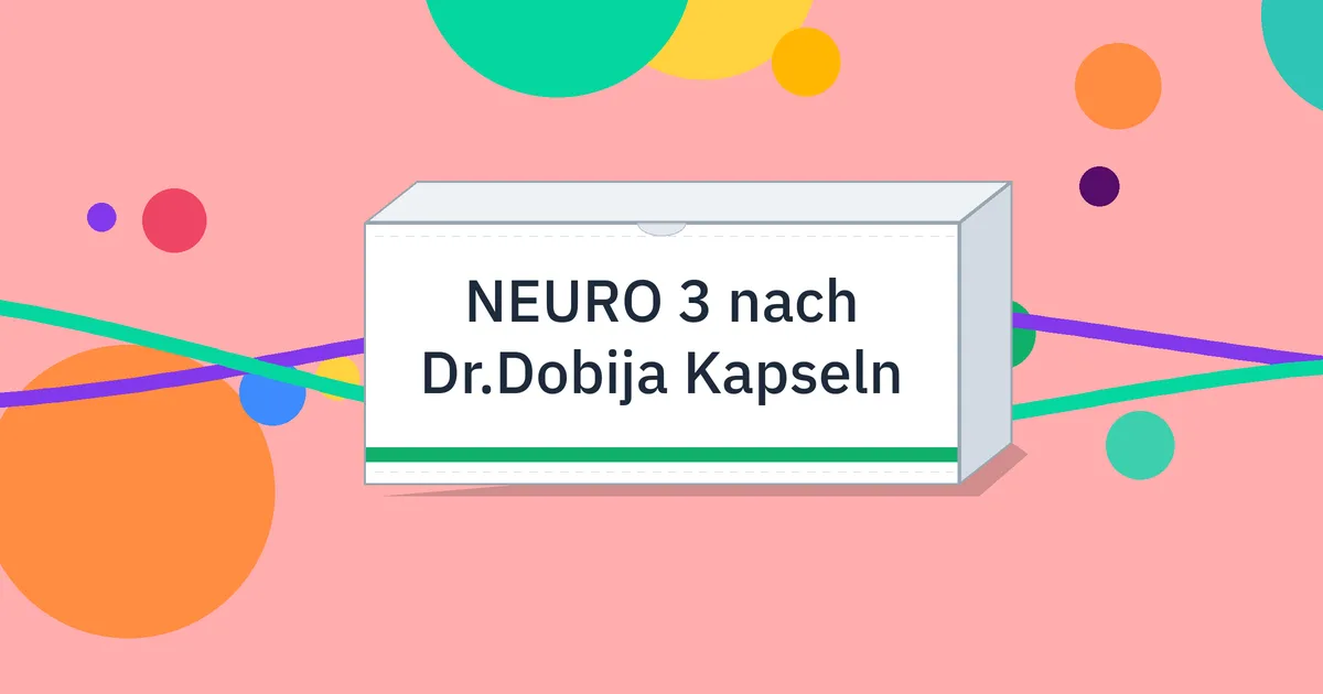 Symbolbild: Packung mit der Aufschrift NEURO 3 nach Dr.Dobija Kapseln (PZN 19485767) – Verfügbarkeit und Bezug in Apotheken in Frankfurt am Main