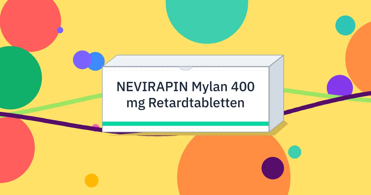 Symbolbild: Packung mit der Aufschrift NEVIRAPIN Mylan 400 mg Retardtabletten (PZN 11881133) – Verfügbarkeit und Bezug in Apotheken in Frankfurt am Main