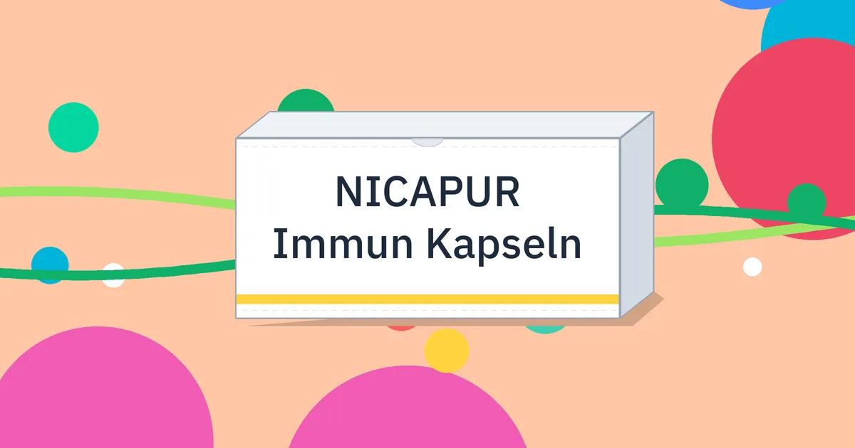 Symbolbild: Packung mit der Aufschrift NICAPUR Immun Kapseln (PZN 10110959) – Verfügbarkeit und Bezug in Apotheken in Frankfurt am Main