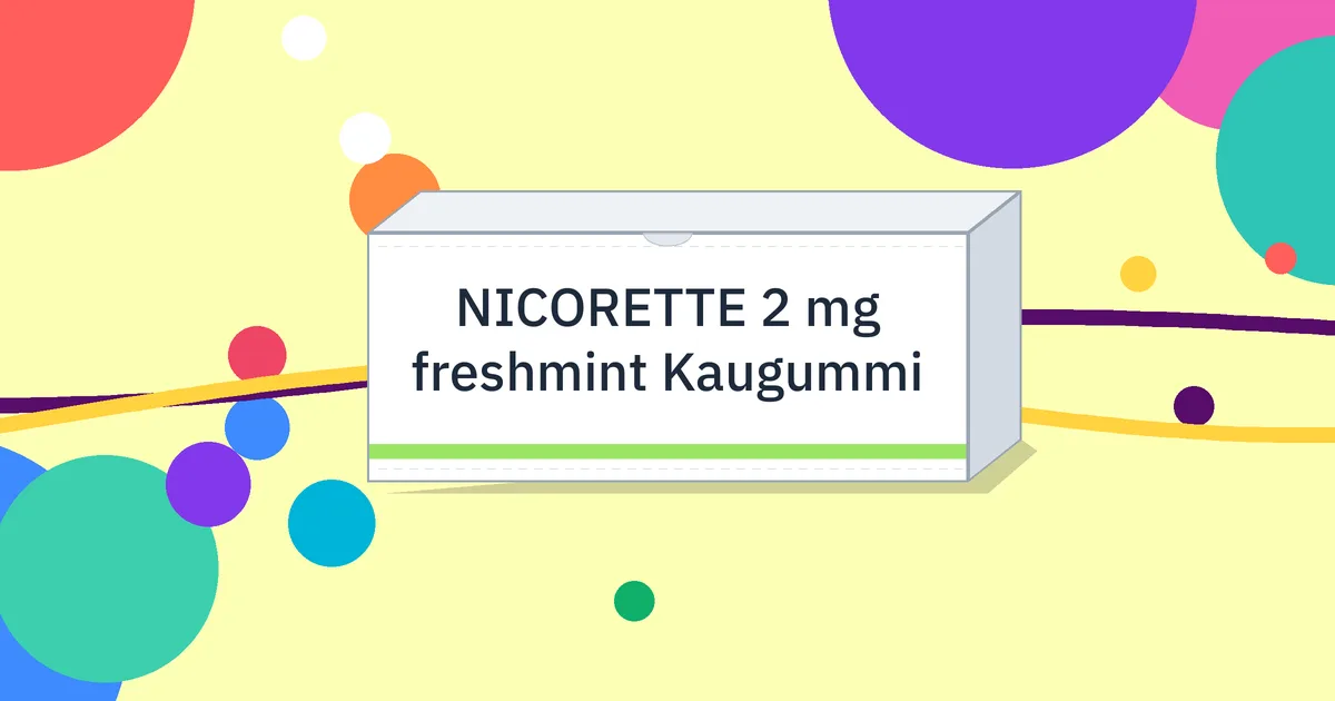 Symbolbild: Packung mit der Aufschrift NICORETTE 2 mg freshmint Kaugummi (PZN 17620617) – Verfügbarkeit und Bezug in Apotheken in Frankfurt am Main