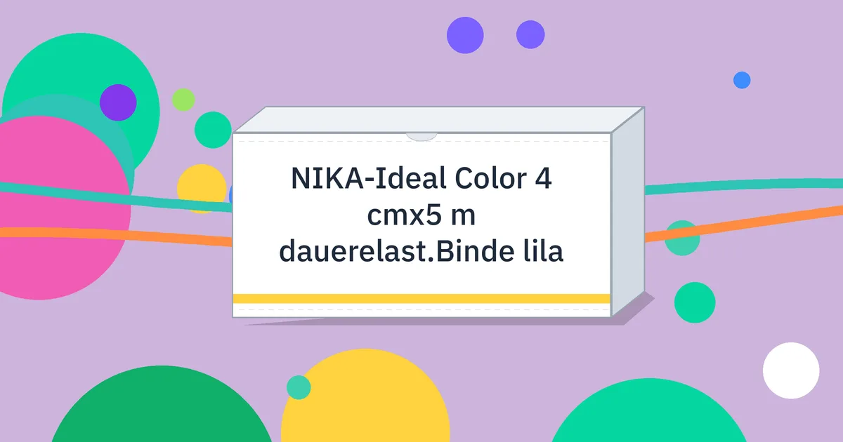 Symbolbild: Packung mit der Aufschrift NIKA-Ideal Color 4 cmx5 m dauerelast.Binde lila (PZN 14236054) – Verfügbarkeit und Bezug in Apotheken in Frankfurt am Main