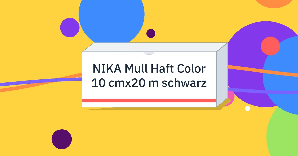 Symbolbild: Packung mit der Aufschrift NIKA Mull Haft Color 10 cmx20 m schwarz (PZN 10320579) – Verfügbarkeit und Bezug in Apotheken in Frankfurt am Main