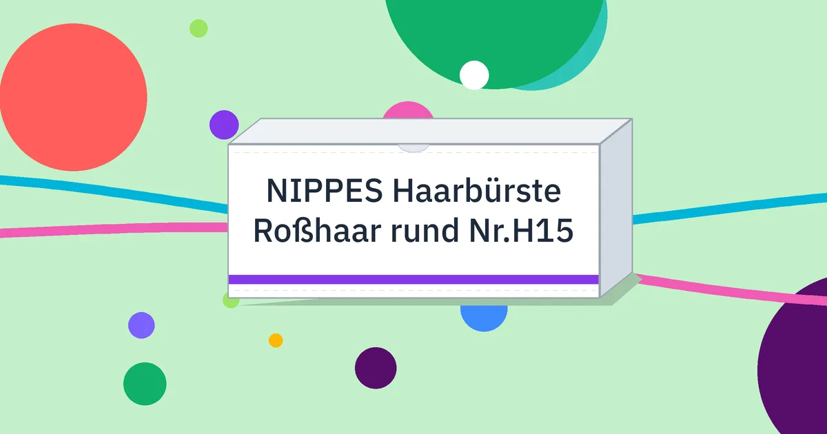 Symbolbild: Packung mit der Aufschrift NIPPES Haarbürste Roßhaar rund Nr.H15 (PZN 13880497) – Verfügbarkeit und Bezug in Apotheken in Frankfurt am Main