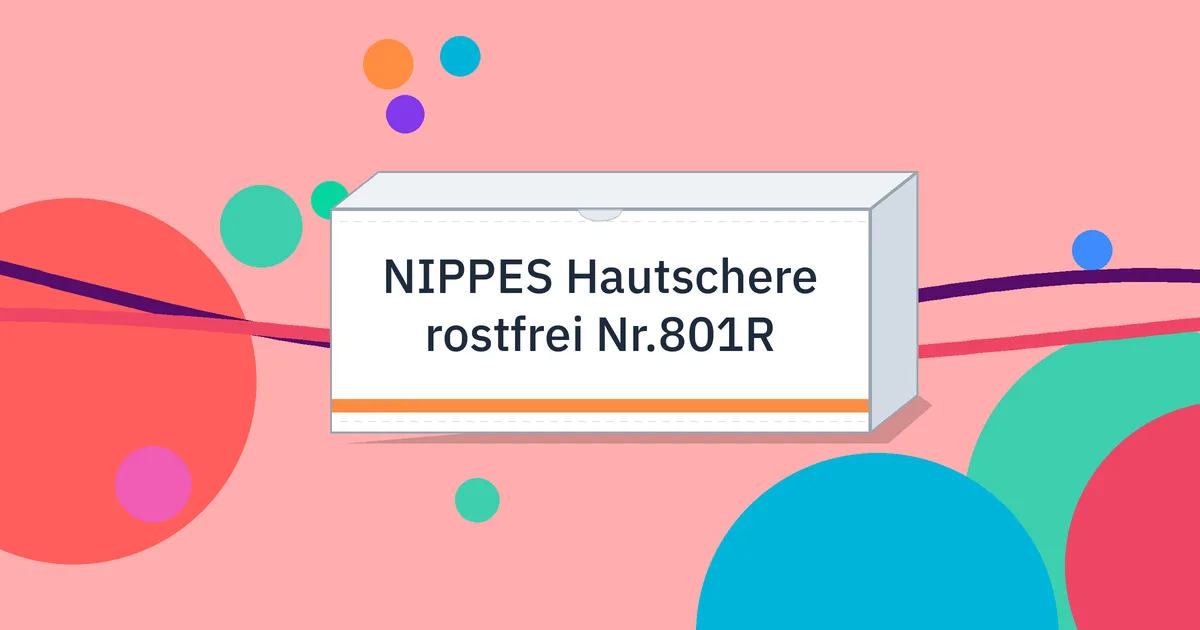 Symbolbild: Packung mit der Aufschrift NIPPES Hautschere rostfrei Nr.801R (PZN 04315396) – Verfügbarkeit und Bezug in Apotheken in Frankfurt am Main