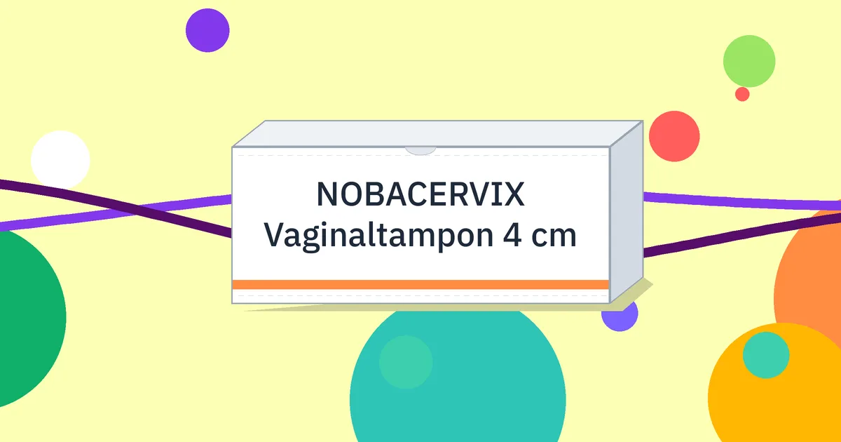Symbolbild: Packung mit der Aufschrift NOBACERVIX Vaginaltampon 4 cm (PZN 16027716) – Verfügbarkeit und Bezug in Apotheken in Frankfurt am Main