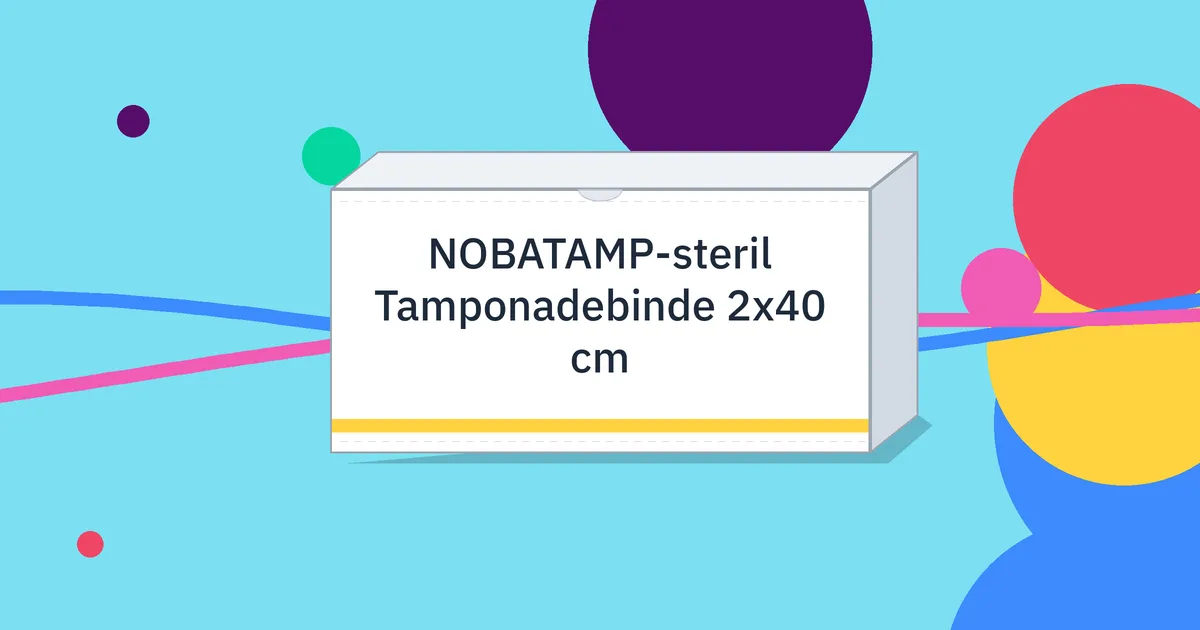 Symbolbild: Packung mit der Aufschrift NOBATAMP-steril Tamponadebinde 2x40 cm (PZN 07385492) – Verfügbarkeit und Bezug in Apotheken in Frankfurt am Main