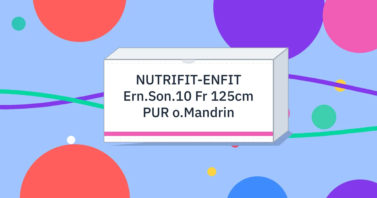 Symbolbild: Packung mit der Aufschrift NUTRIFIT-ENFIT Ern.Son.10 Fr 125cm PUR o.Mandrin (PZN 14173862) – Verfügbarkeit und Bezug in Apotheken in Frankfurt am Main