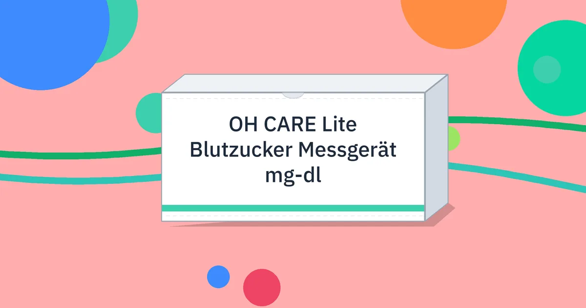Symbolbild: Packung mit der Aufschrift OH CARE Lite Blutzucker Messgerät mg-dl (PZN 20402456) – Verfügbarkeit und Bezug in Apotheken in Frankfurt am Main