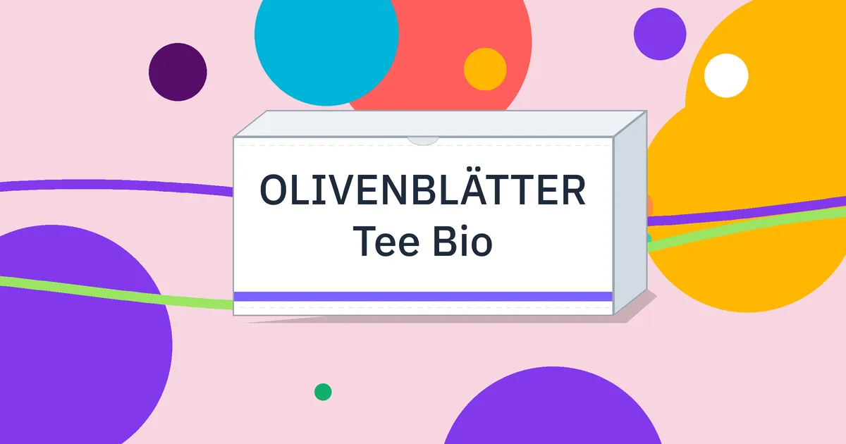 Symbolbild: Packung mit der Aufschrift OLIVENBLÄTTER Tee Bio (PZN 12357859) – Verfügbarkeit und Bezug in Apotheken in Frankfurt am Main