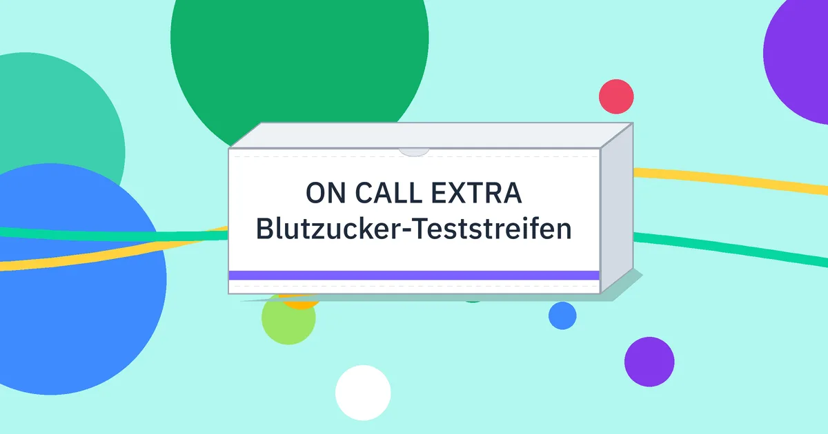 Symbolbild: Packung mit der Aufschrift ON CALL EXTRA Blutzucker-Teststreifen (PZN 17976892) – Verfügbarkeit und Bezug in Apotheken in Frankfurt am Main