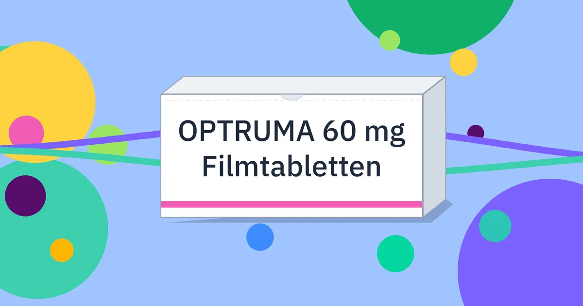 Symbolbild: Packung mit der Aufschrift OPTRUMA 60 mg Filmtabletten (PZN 04347568) – Verfügbarkeit und Bezug in Apotheken in Frankfurt am Main