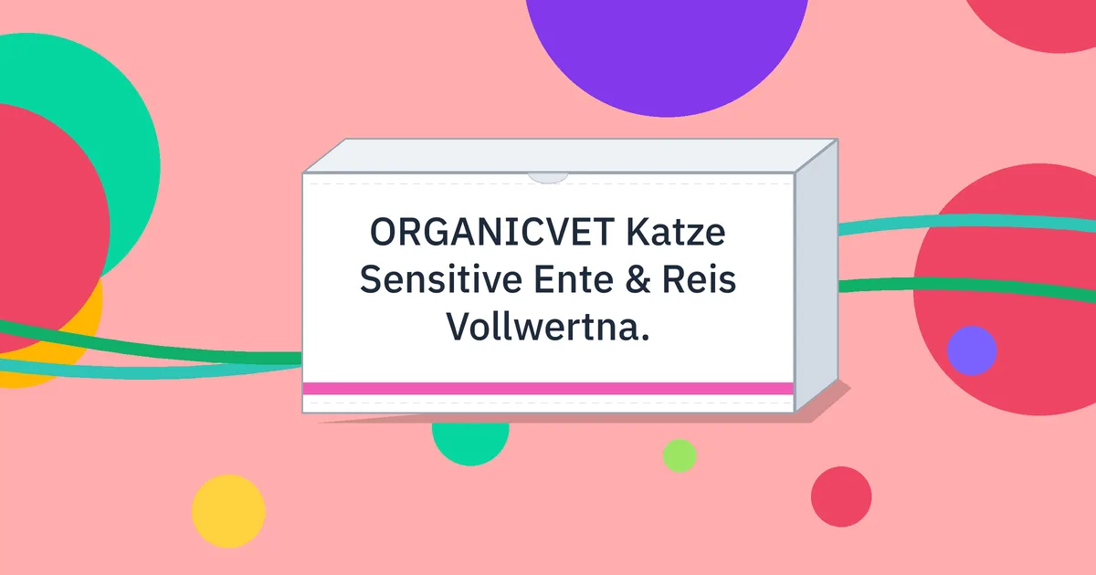 Symbolbild: Packung mit der Aufschrift ORGANICVET Katze Sensitive Ente & Reis Vollwertna. (PZN 13721221) – Verfügbarkeit und Bezug in Apotheken in Frankfurt am Main