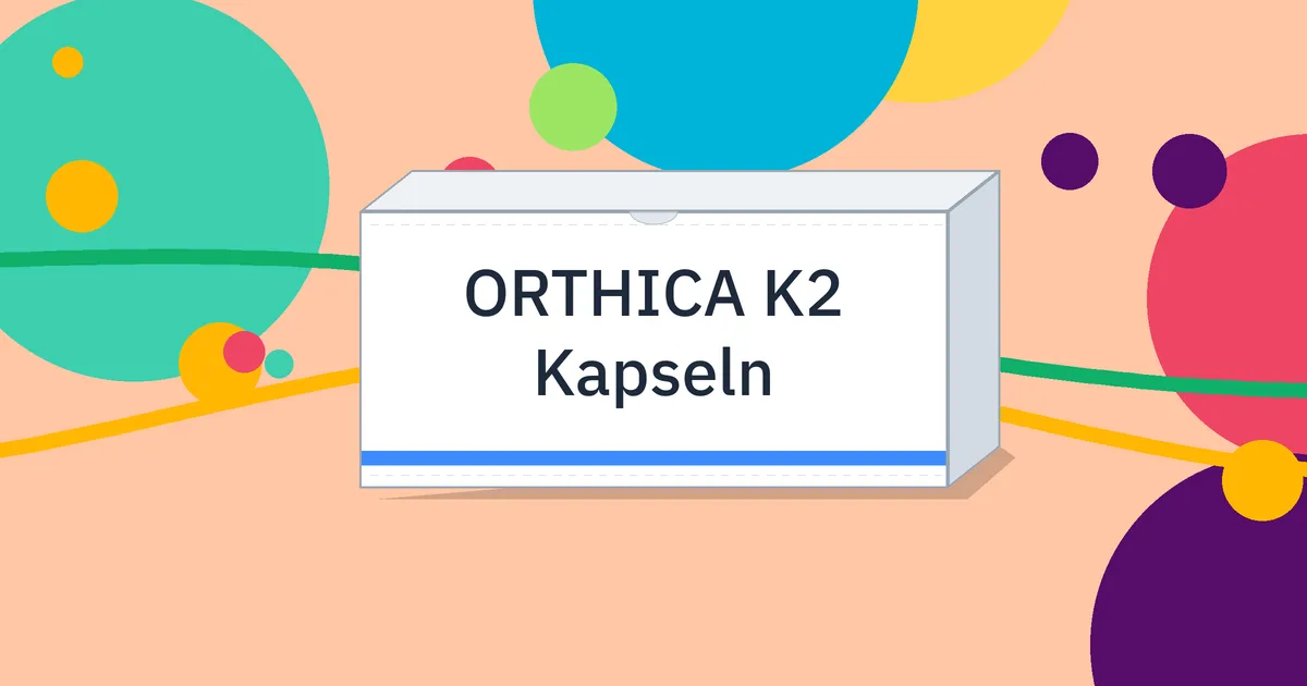 Symbolbild: Packung mit der Aufschrift ORTHICA K2 Kapseln (PZN 13859793) – Verfügbarkeit und Bezug in Apotheken in Frankfurt am Main