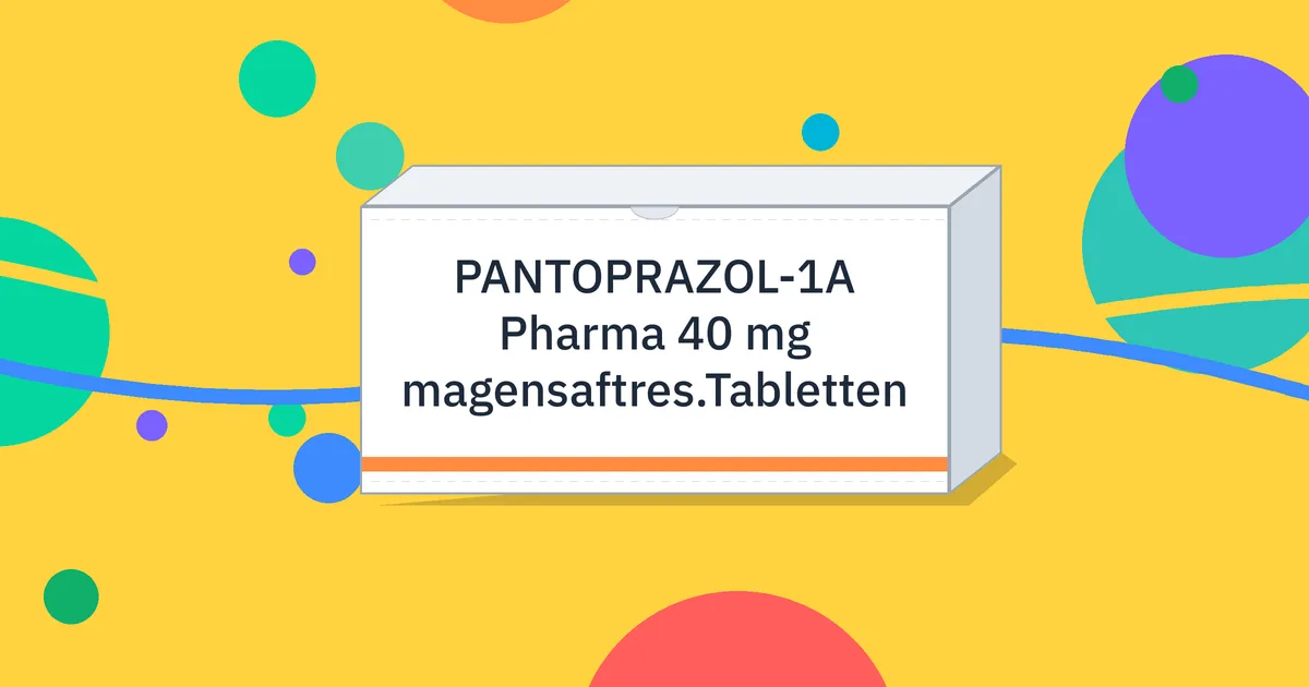 Symbolbild: Packung mit der Aufschrift PANTOPRAZOL-1A Pharma 40 mg magensaftres.Tabletten (PZN 05047070) – Verfügbarkeit und Bezug in Apotheken in Frankfurt am Main