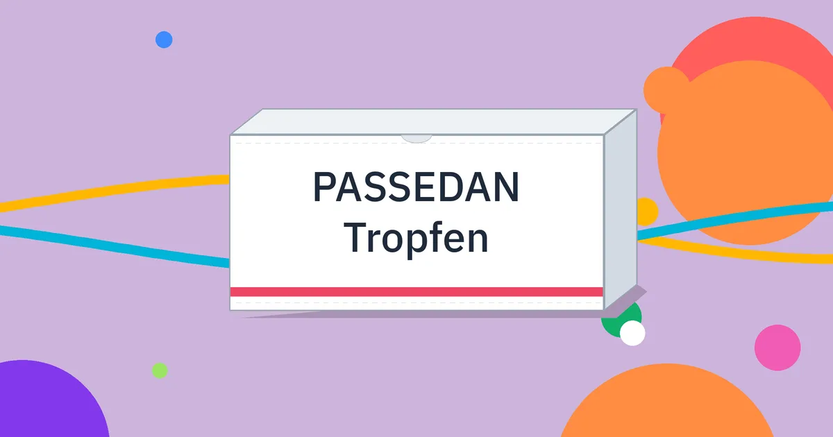 Symbolbild: Packung mit der Aufschrift PASSEDAN Tropfen (PZN 16729772) – Verfügbarkeit und Bezug in Apotheken in Frankfurt am Main