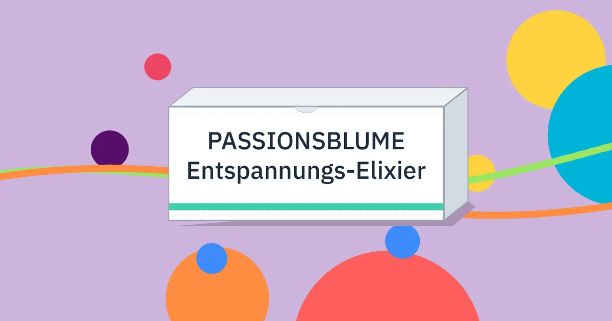 Symbolbild: Packung mit der Aufschrift PASSIONSBLUME Entspannungs-Elixier (PZN 15197304) – Verfügbarkeit und Bezug in Apotheken in Frankfurt am Main