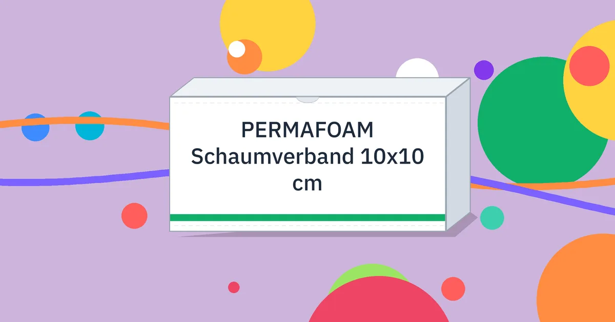 Symbolbild: Packung mit der Aufschrift PERMAFOAM Schaumverband 10x10 cm (PZN 04390541) – Verfügbarkeit und Bezug in Apotheken in Frankfurt am Main