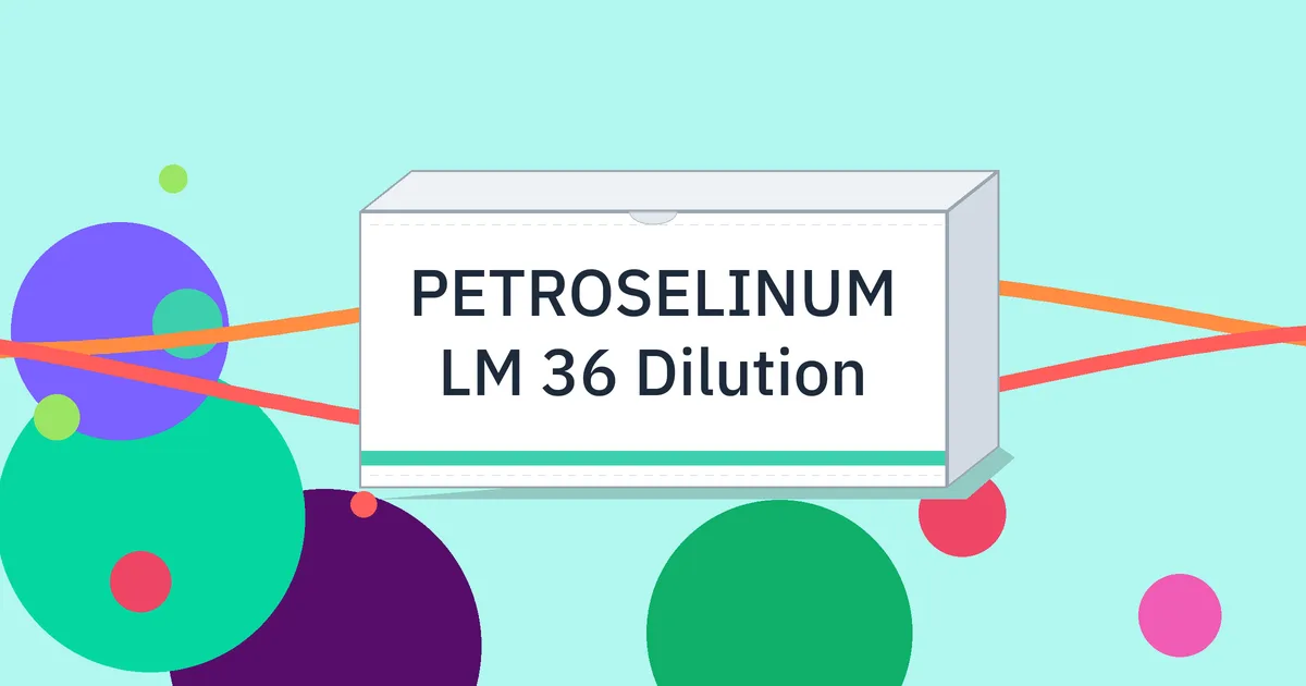Symbolbild: Packung mit der Aufschrift PETROSELINUM LM 36 Dilution (PZN 13636248) – Verfügbarkeit und Bezug in Apotheken in Frankfurt am Main