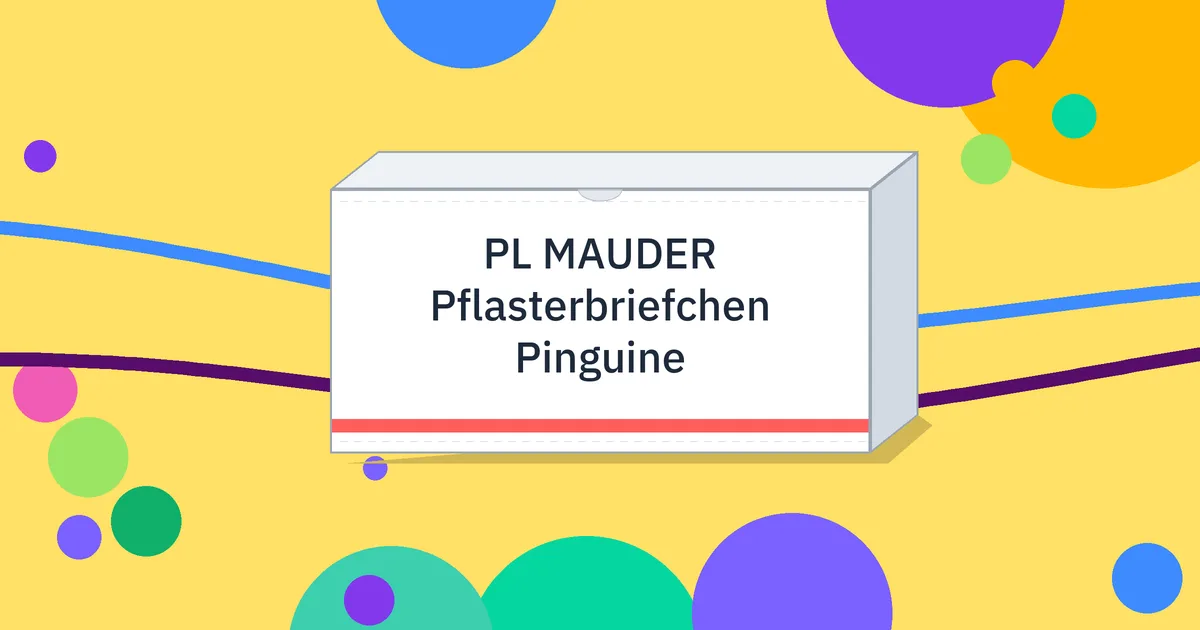 Symbolbild: Packung mit der Aufschrift PL MAUDER Pflasterbriefchen Pinguine (PZN 19435344) – Verfügbarkeit und Bezug in Apotheken in Frankfurt am Main