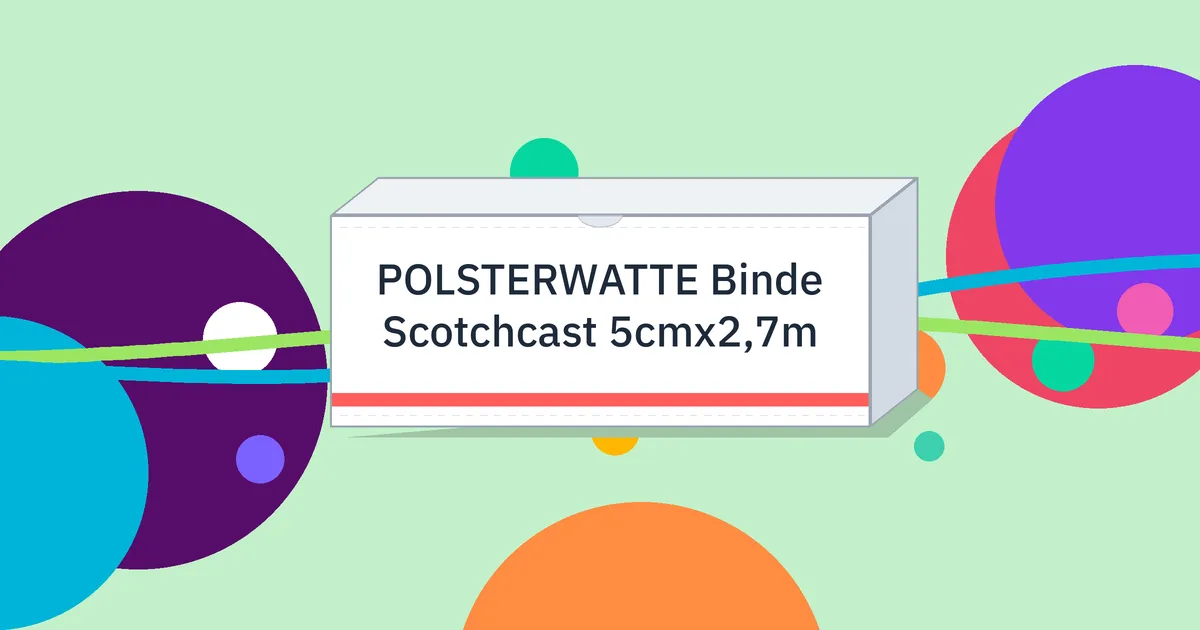 Symbolbild: Packung mit der Aufschrift POLSTERWATTE Binde Scotchcast 5cmx2,7m (PZN 07391707) – Verfügbarkeit und Bezug in Apotheken in Frankfurt am Main