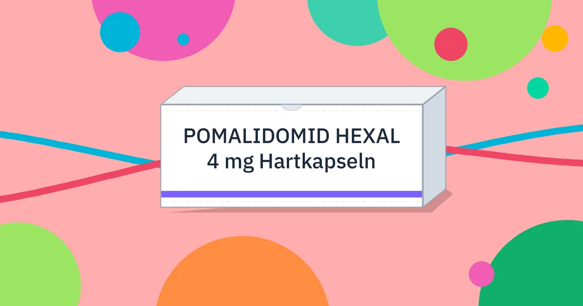 Symbolbild: Packung mit der Aufschrift POMALIDOMID HEXAL 4 mg Hartkapseln (PZN 19448140) – Verfügbarkeit und Bezug in Apotheken in Frankfurt am Main