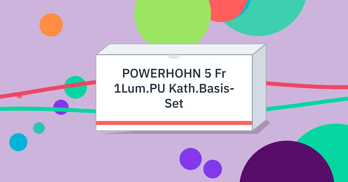 Symbolbild: Packung mit der Aufschrift POWERHOHN 5 Fr 1Lum.PU Kath.Basis-Set (PZN 14185121) – Verfügbarkeit und Bezug in Apotheken in Frankfurt am Main