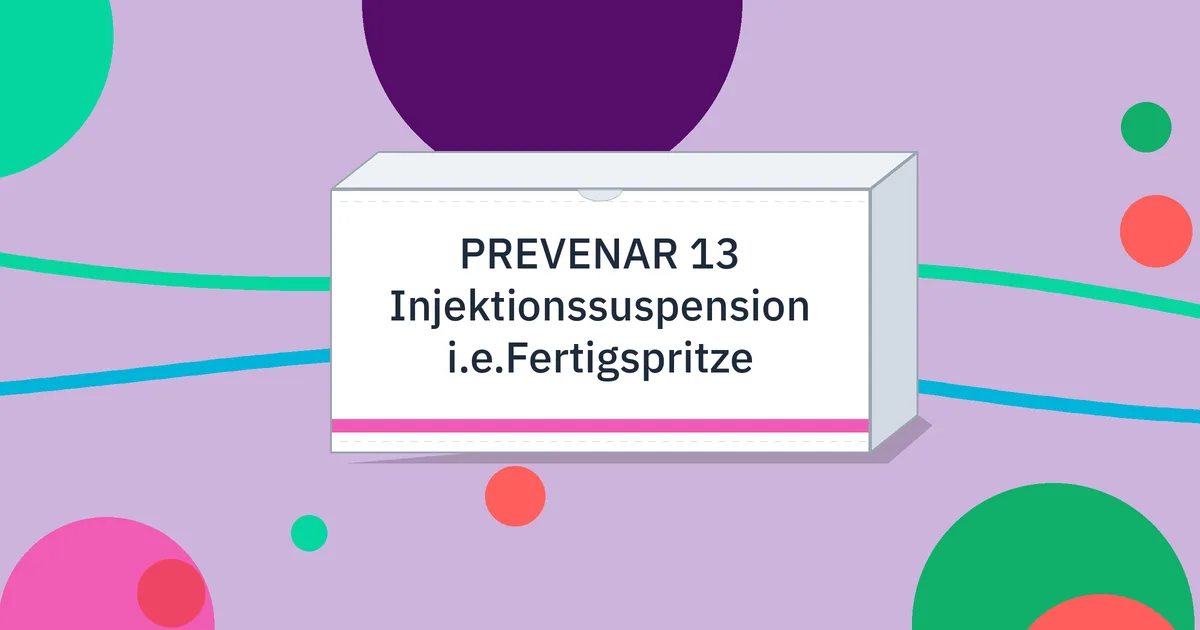 Symbolbild: Packung mit der Aufschrift PREVENAR 13 Injektionssuspension i.e.Fertigspritze (PZN 10005429) – Verfügbarkeit und Bezug in Apotheken in Frankfurt am Main