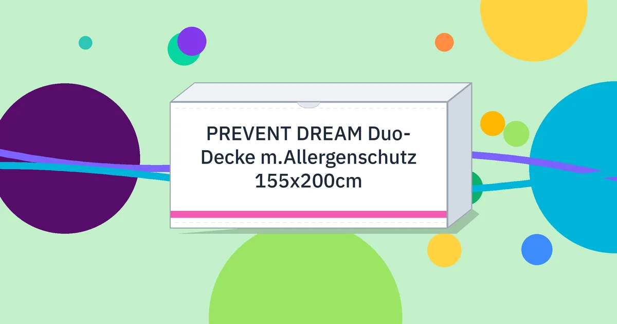 Symbolbild: Packung mit der Aufschrift PREVENT DREAM Duo-Decke m.Allergenschutz 155x200cm (PZN 13423587) – Verfügbarkeit und Bezug in Apotheken in Frankfurt am Main