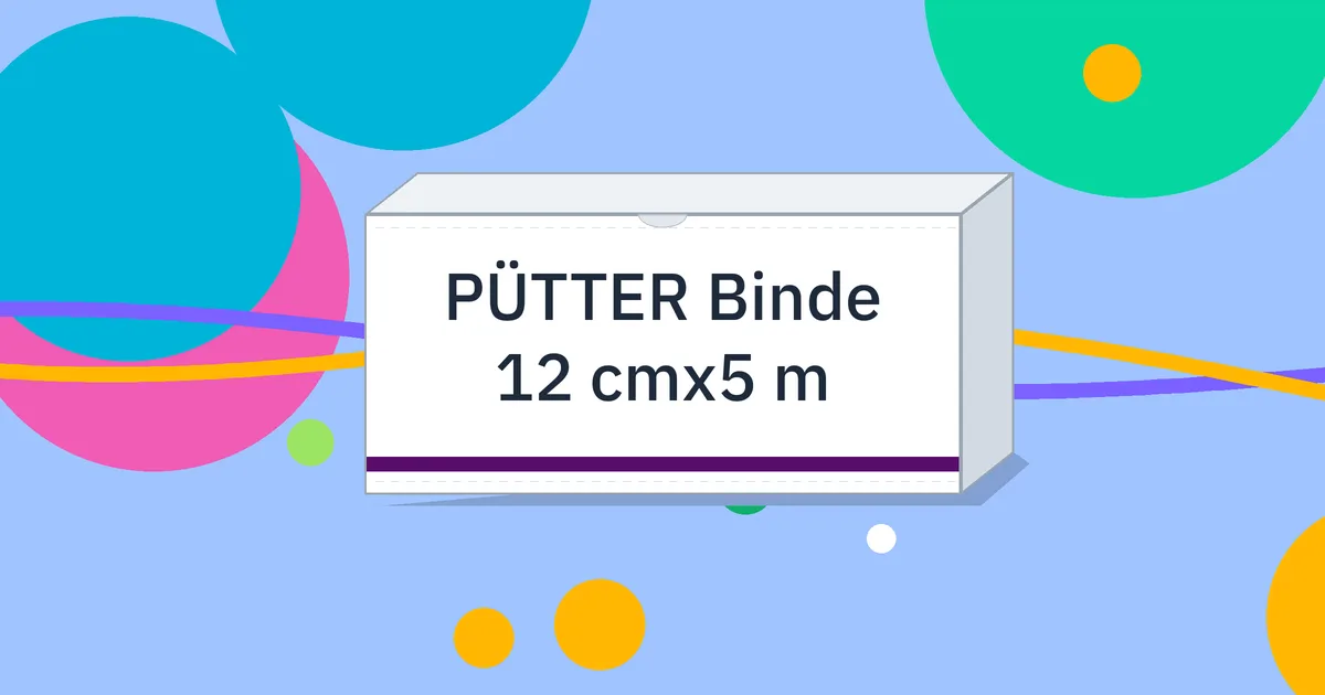 Symbolbild: Packung mit der Aufschrift PÜTTER Binde 12 cmx5 m (PZN 13653270) – Verfügbarkeit und Bezug in Apotheken in Frankfurt am Main