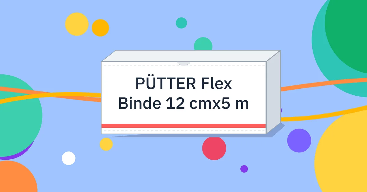 Symbolbild: Packung mit der Aufschrift PÜTTER Flex Binde 12 cmx5 m (PZN 03541274) – Verfügbarkeit und Bezug in Apotheken in Frankfurt am Main