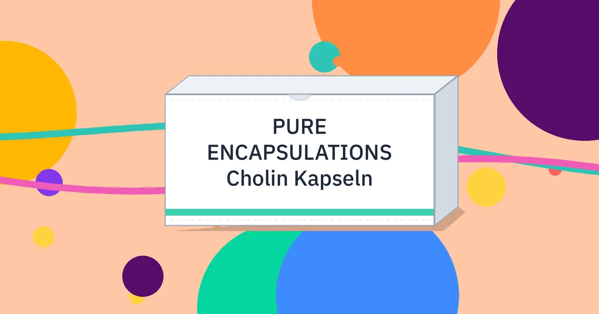 Symbolbild: Packung mit der Aufschrift PURE ENCAPSULATIONS Cholin Kapseln (PZN 18783801) – Verfügbarkeit und Bezug in Apotheken in Frankfurt am Main